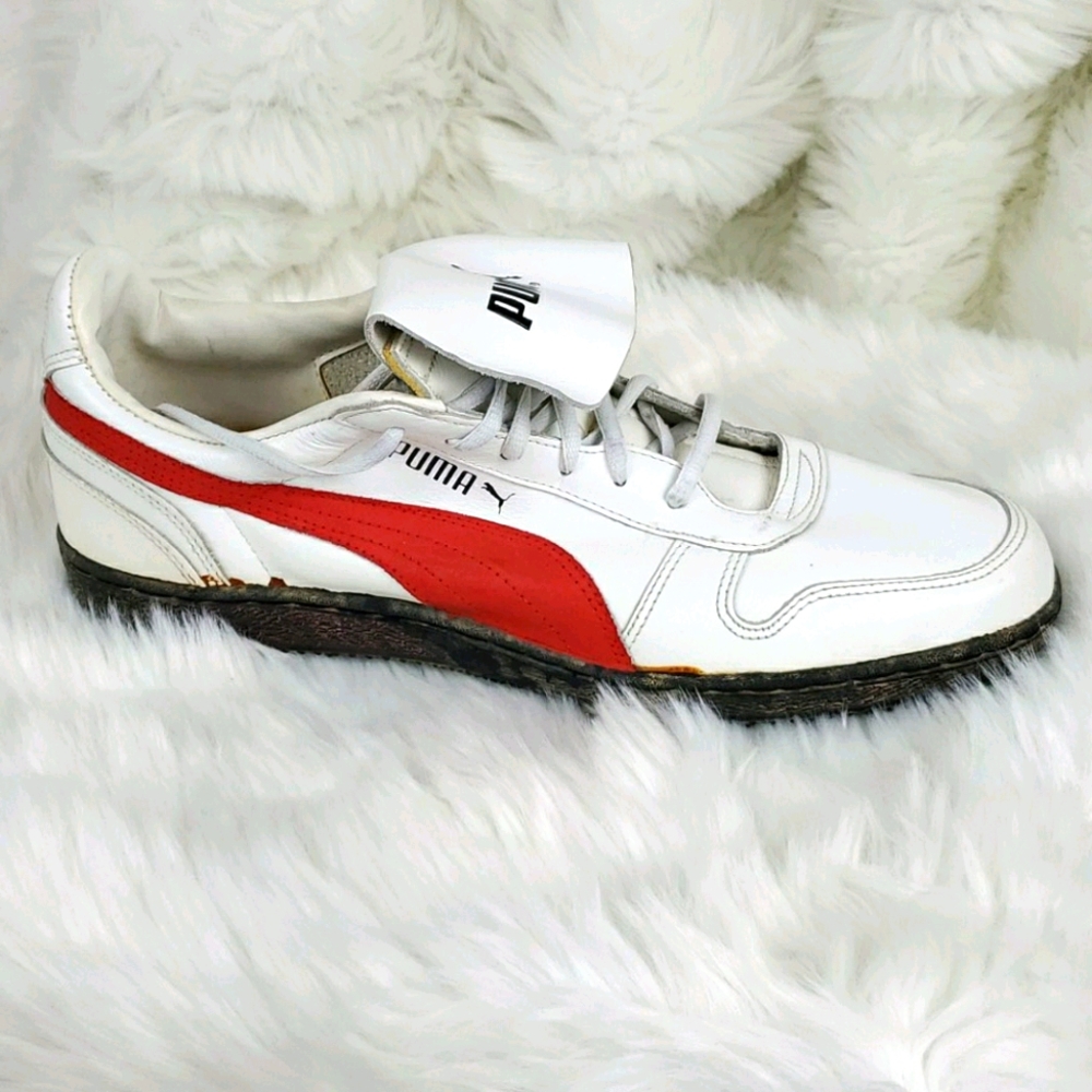 Vintage 80s Puma Sampel Leather Men Shoes Sneakers Si… - Gem
